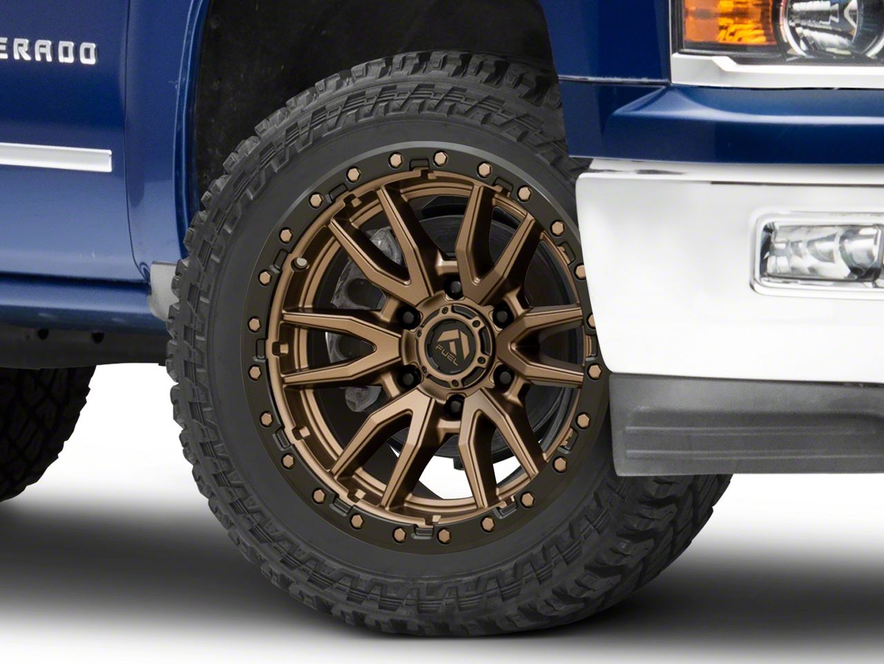 Fuel Wheels Silverado 1500 Rebel Matte Bronze with Black Bead Ring 6 ...