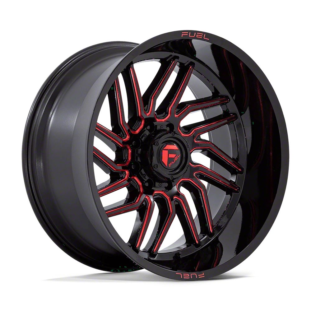 Fuel Wheels Silverado 3500 Hurricane Gloss Black Milled with Red Tint 8 ...