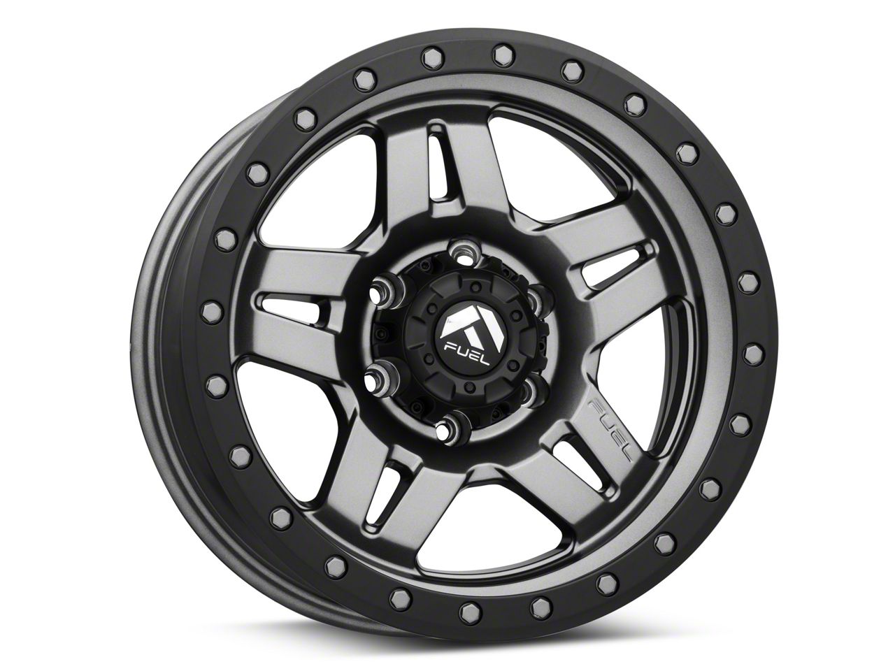 Fuel Wheels Yukon Anza Anthracite with Black Ring 6-Lug Wheel; 17x8.5 ...