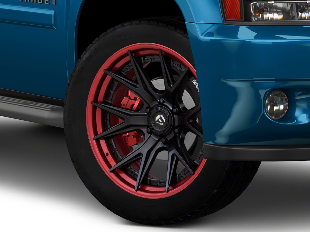 Fuel Wheels Yukon Fusion Forged Catalyst Matte Black with Candy Red Lip ...