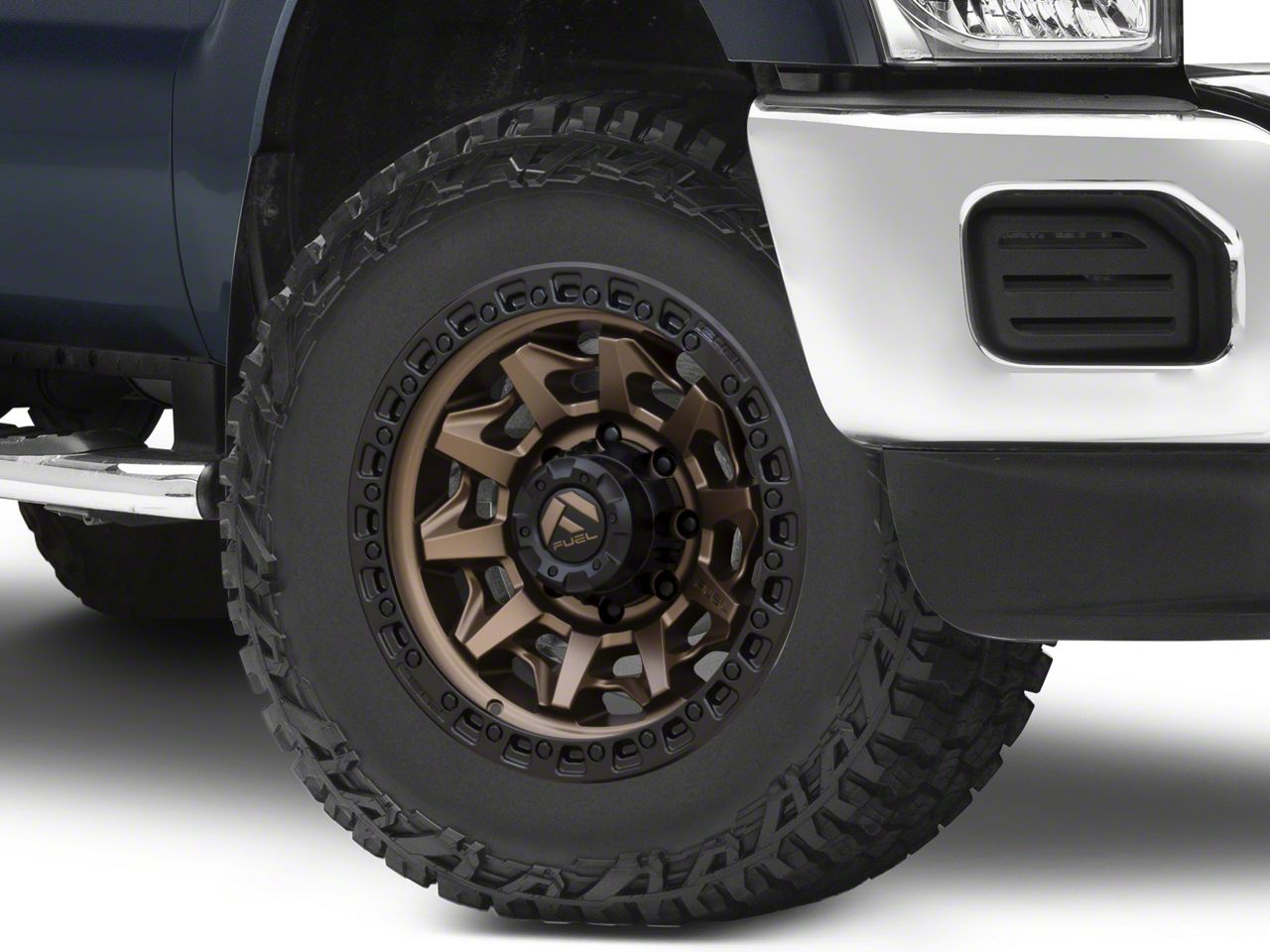 Fuel Wheels F-250 Super Duty Covert Matte Bronze with Black Bead Ring 8 ...
