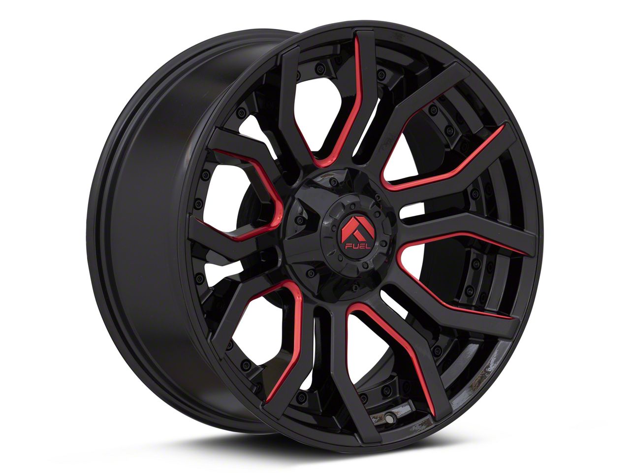 Fuel Wheels Sierra 1500 Rage Gloss Black Red Tinted 6-Lug Wheel; 20x9 ...