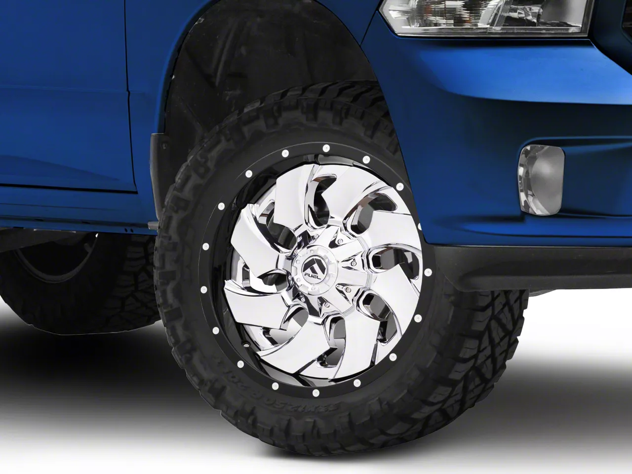 Fuel Wheels RAM Cleaver Chrome w/ Gloss Black Lip 5-Lug Wheel - 20x9 ...