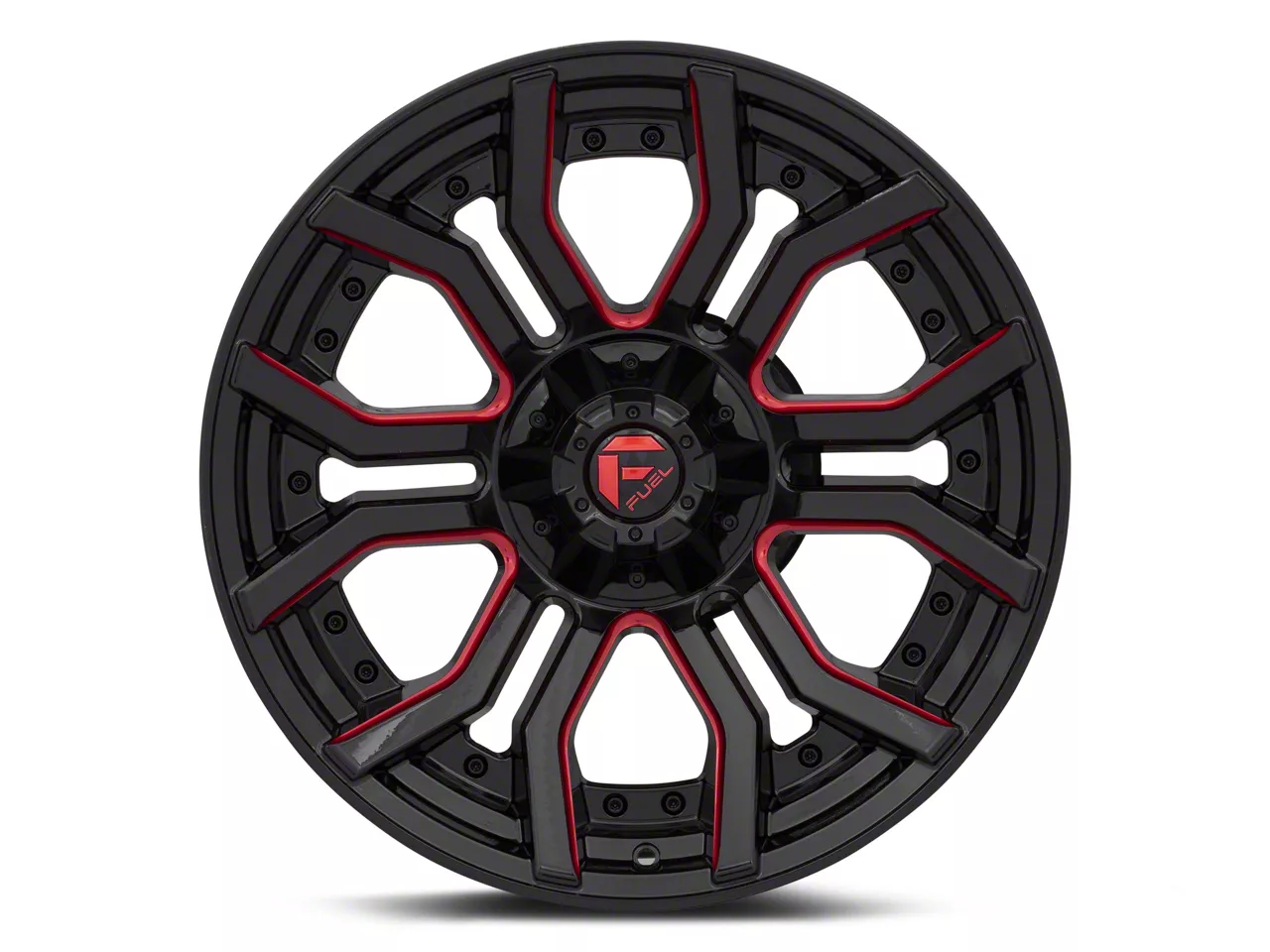 Fuel Wheels Sierra 1500 Rage Gloss Black Red Tinted 6-Lug Wheel; 20x10 ...