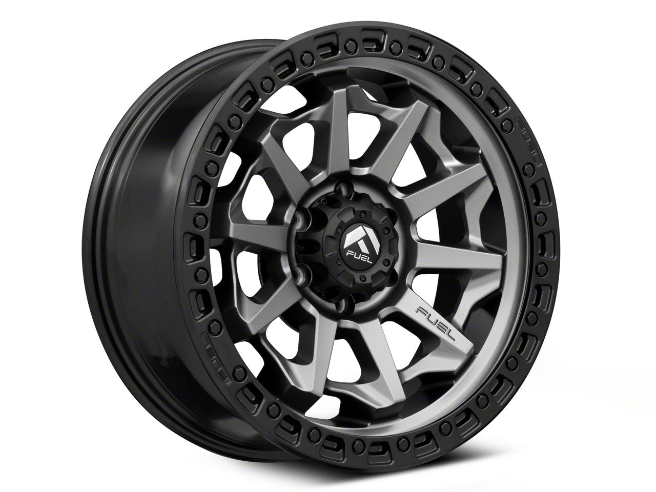 Fuel Wheels Silverado 1500 Covert Matte Gunmetal with Black Bead Ring 6 ...