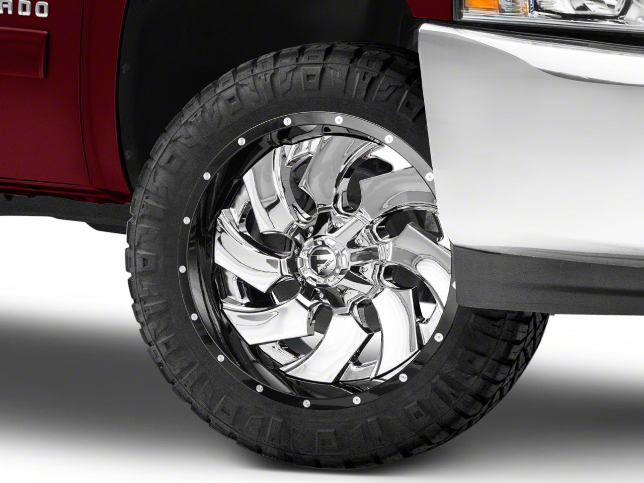 Fuel Wheels Silverado Cleaver Chrome w/ Gloss Black 6-Lug Wheel - 22x10 ...