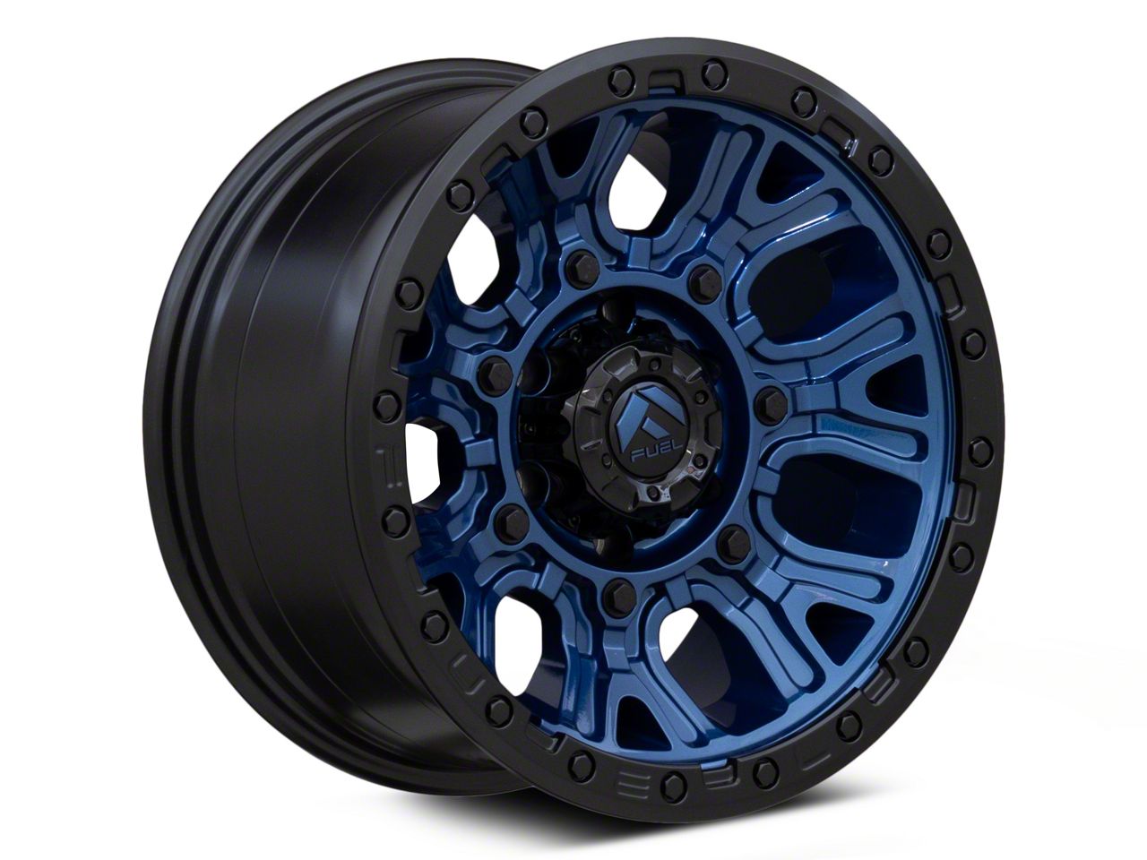 Fuel Wheels Dakota Stroke Gloss Black with Blue Tinted Clear 5-Lug ...