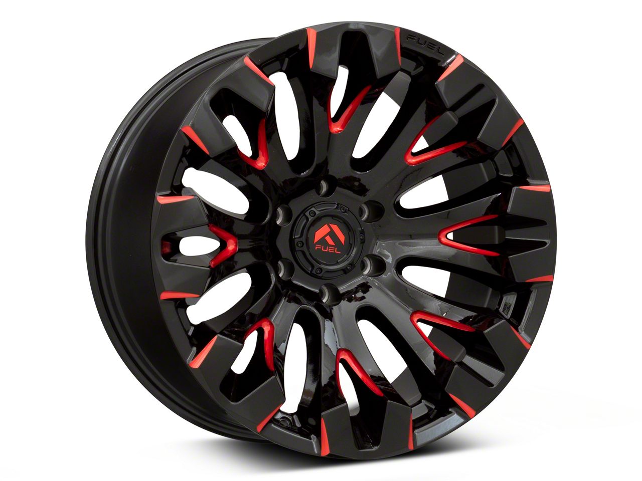 Fuel Wheels F-150 Quake Gloss Black Milled with Red Accents 6-Lug Wheel ...