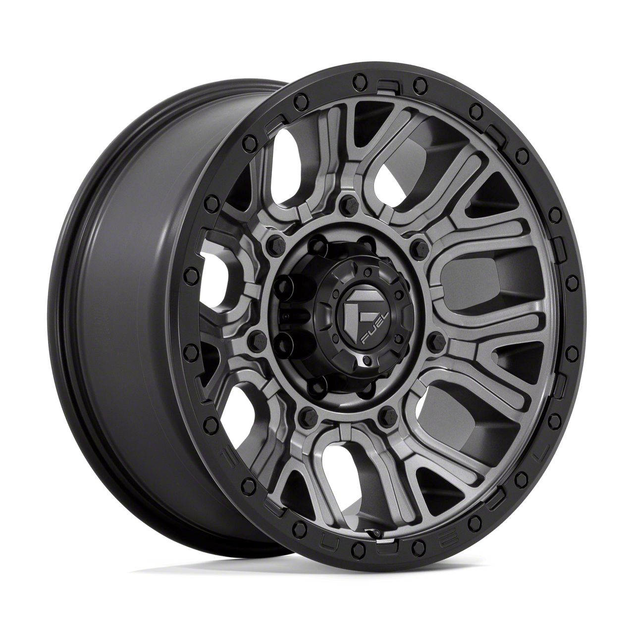 Fuel Wheels F-350 Super Duty Traction Matte Gunmetal with Black Ring 8 ...