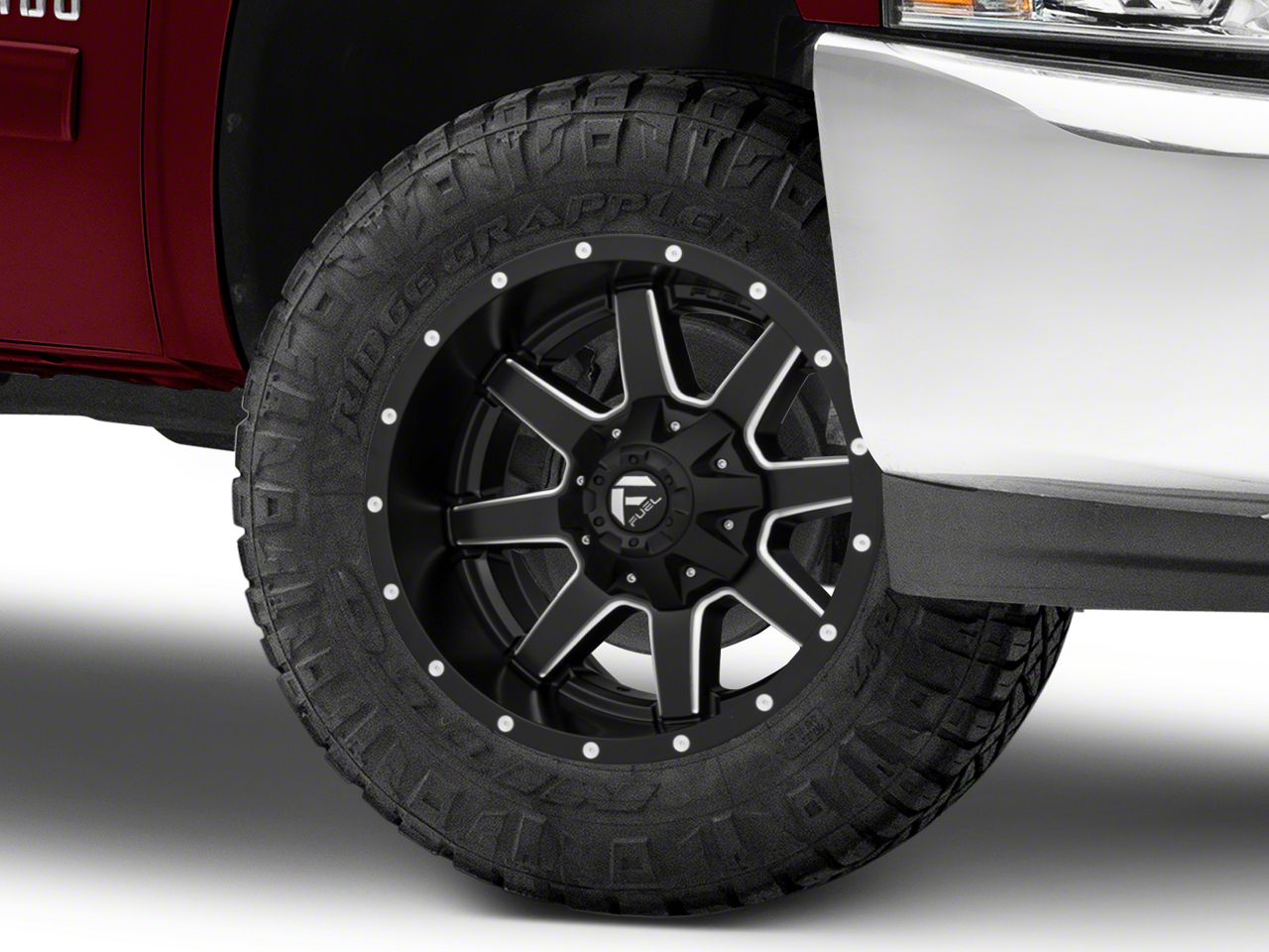 Fuel Wheels Silverado Maverick Matte Black Milled 6-Lug Wheel - 18x12 ...