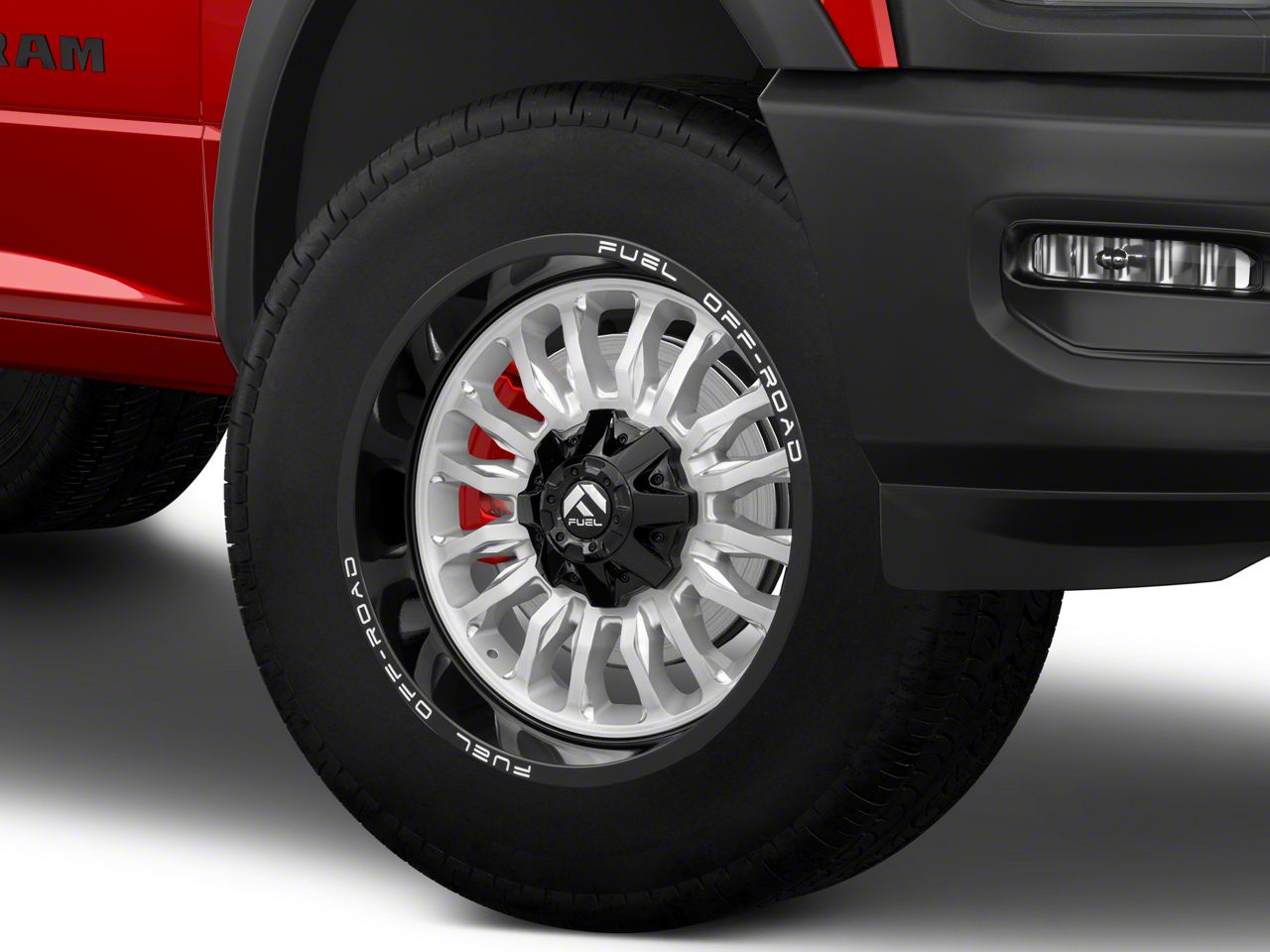 Fuel Wheels RAM 3500 Arc Silver Brushed Face with Milled Black Lip 8 ...