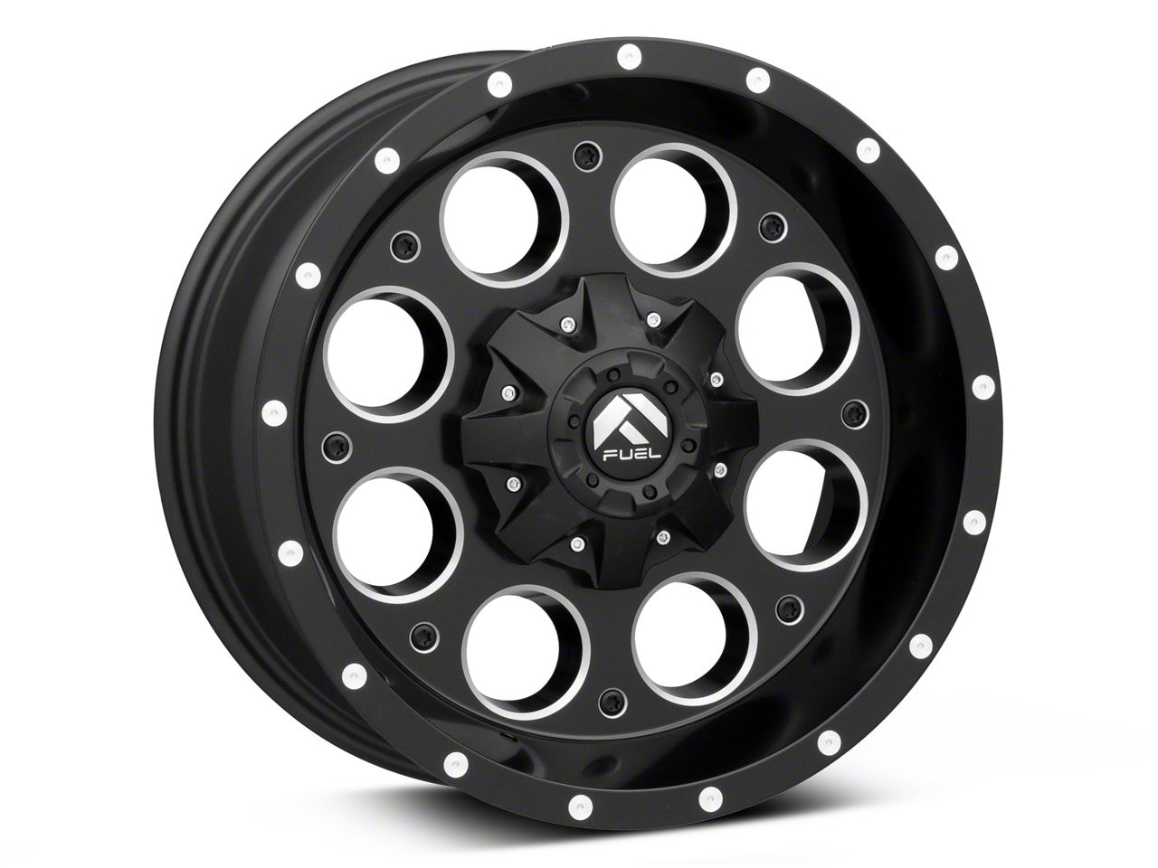 Fuel Wheels Silverado Revolver Matte Black Milled 6-Lug Wheel - 18x9 ...
