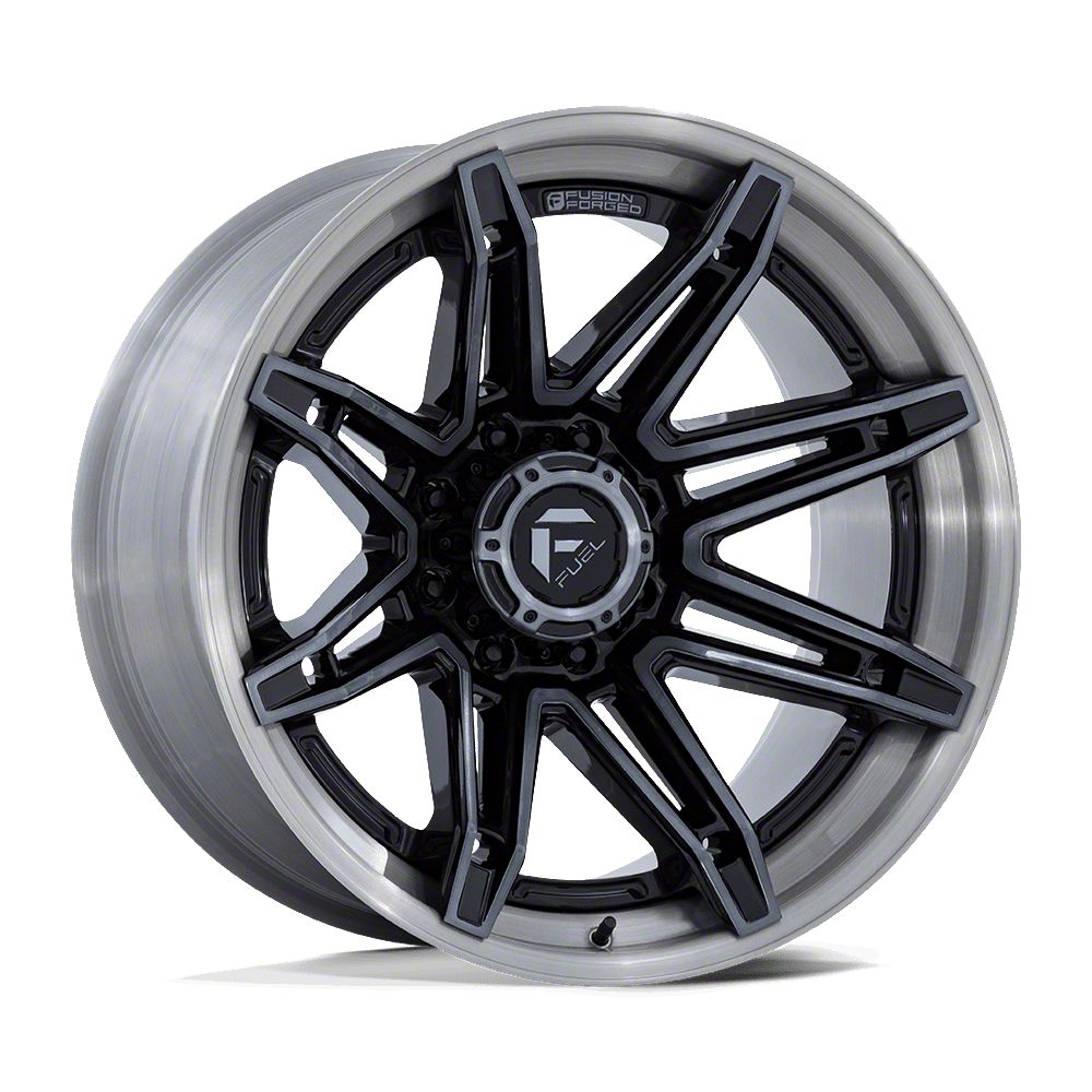 Fuel Wheels Silverado 1500 Fusion Forged Brawl Gloss Black Brushed Dark ...