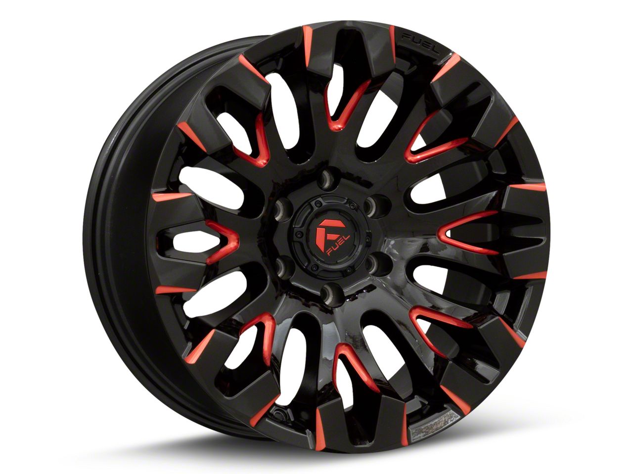 Fuel Wheels Silverado 1500 Quake Gloss Black Milled with Red Tint 6-Lug ...