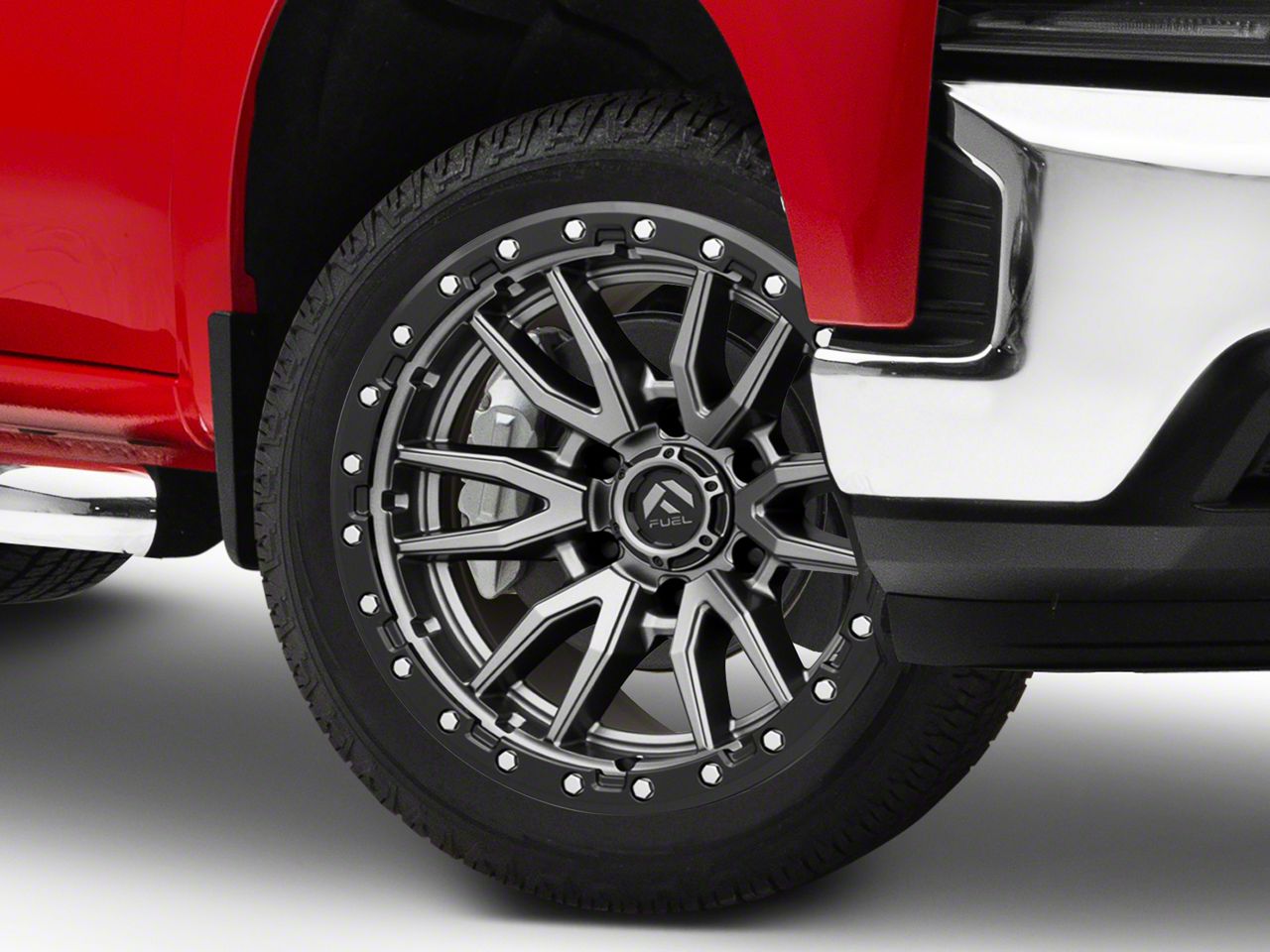 Fuel Wheels Silverado 1500 Rebel Matte Gunmetal with Black Bead Ring 6 ...