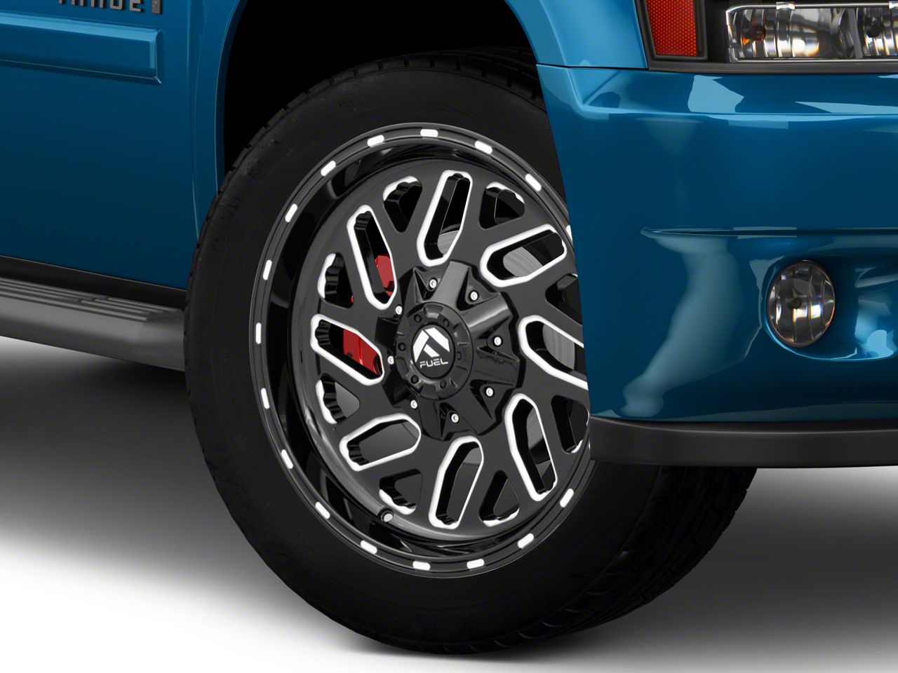 Fuel Wheels Silverado 1500 Triton Gloss Black Milled 6-Lug Wheel; 22x10 ...