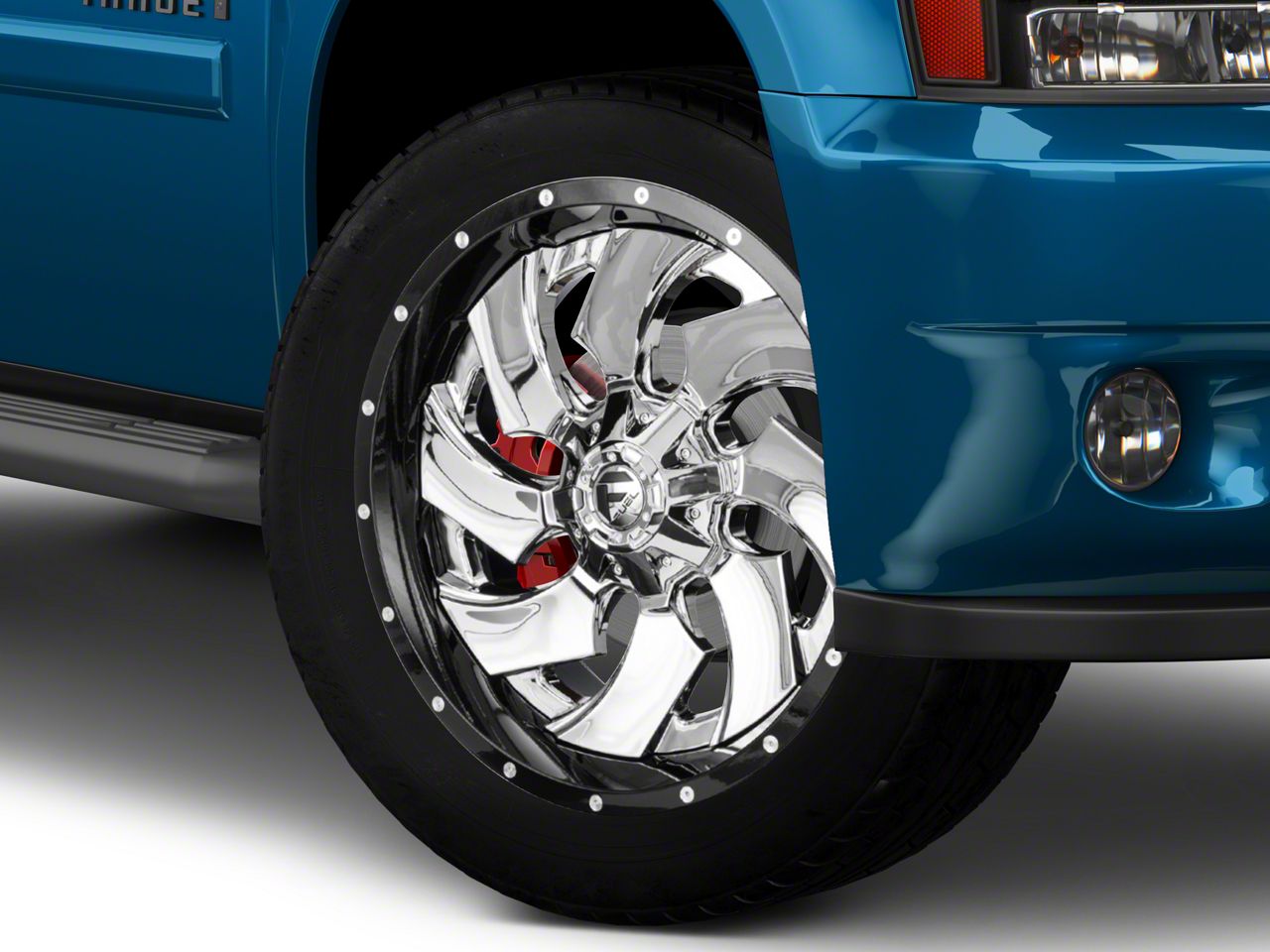 Fuel Wheels Tahoe Cleaver Chrome with Gloss Black 6-Lug Wheel; 22x12 ...