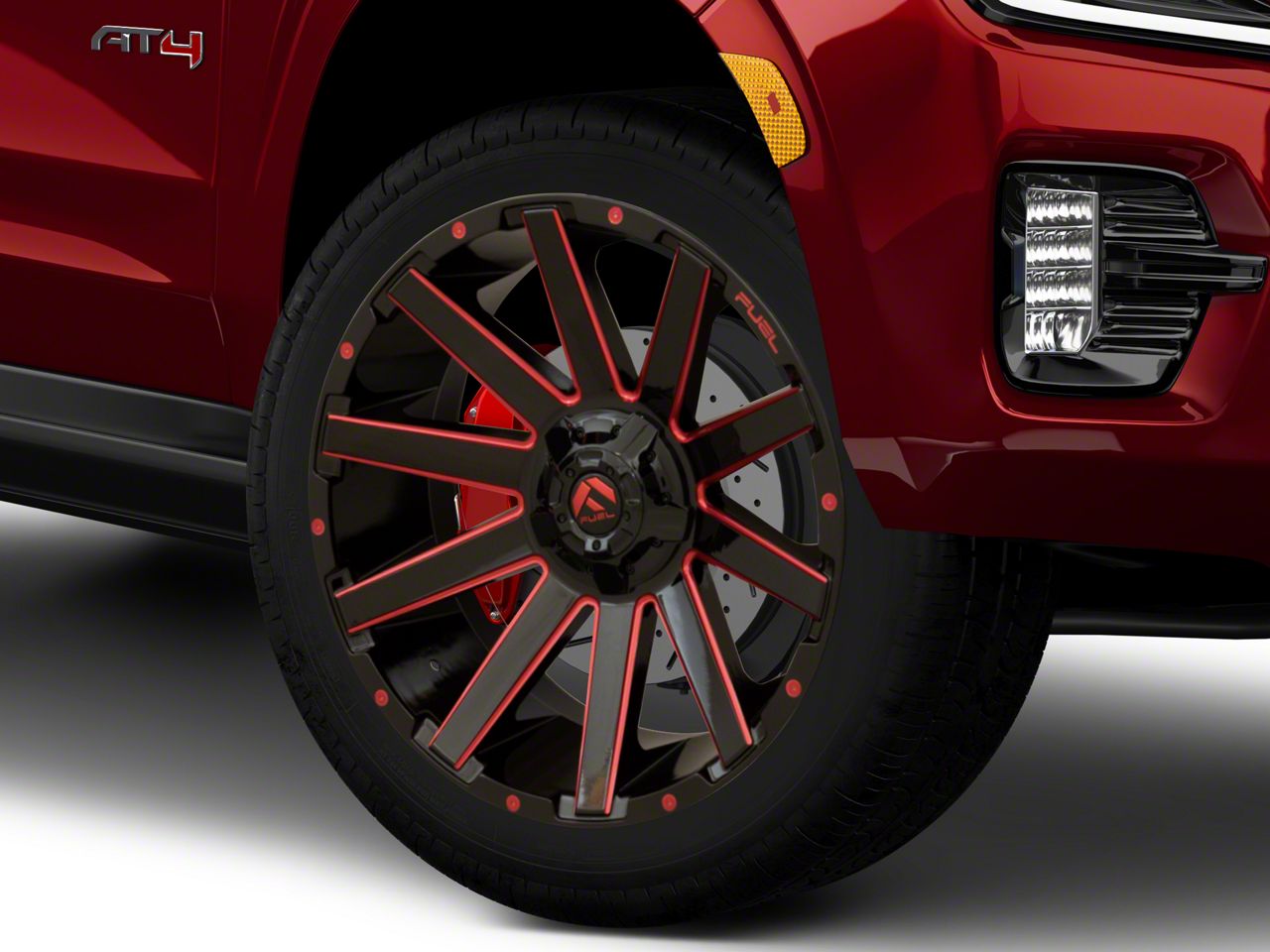 Fuel Wheels Yukon Contra Gloss Black with Red Tint 6-Lug Wheel; 22x10 ...