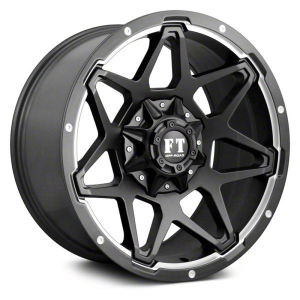 Full Throttle Off Road Ranger FT4 Satin Black Machined Undercut 6-Lug ...