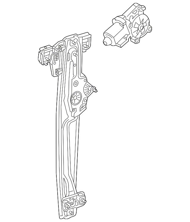 GM Sierra 2500 Window Regulator; Rear Right; Regulator and Motor ...