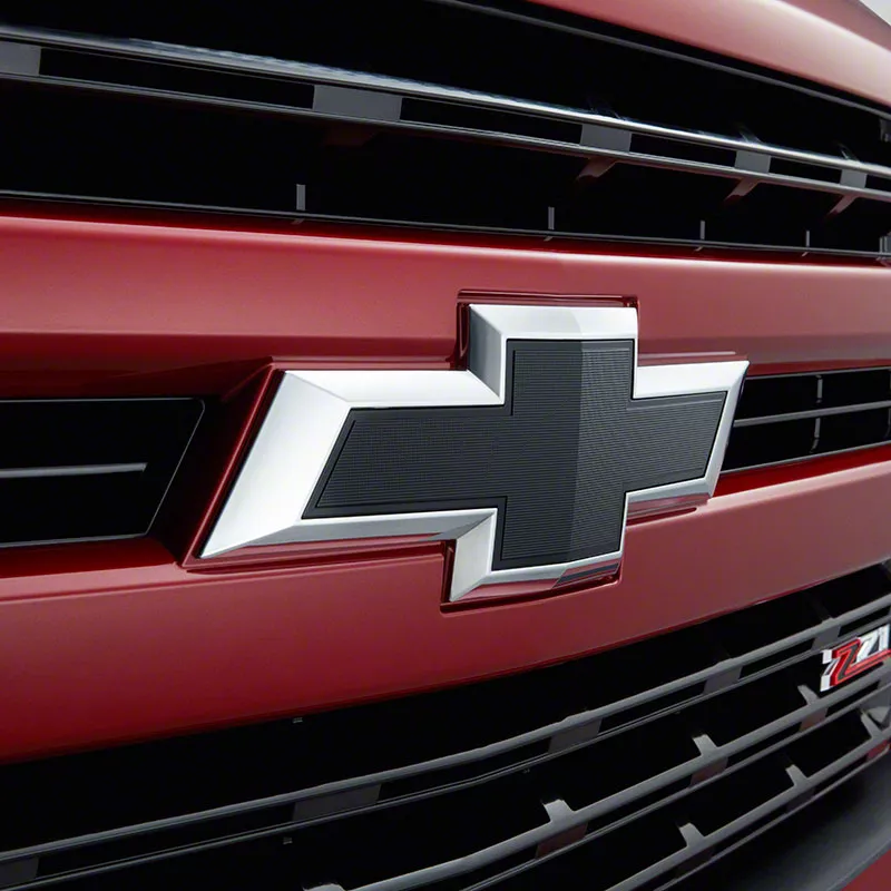 GM Silverado 1500 Front Bowtie Emblem; Black and Chrome 84133640 (19-26 ...