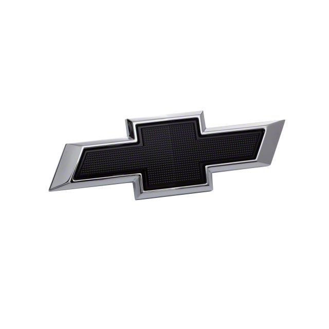 GM Silverado 1500 Front Bowtie Emblem; Black and Chrome 84293092 (19-25 ...