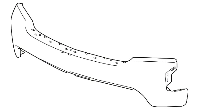 GM Silverado 1500 Front Bumper Face Bar; Not Pre-Drilled for Front ...