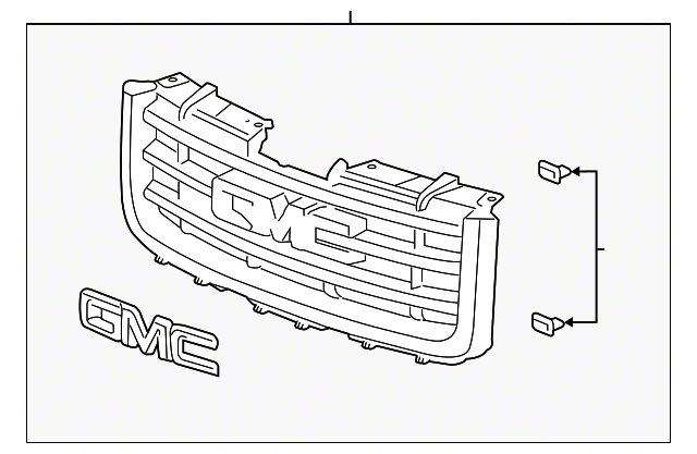 GM Silverado 1500 Grille; Assembly; Chrome 22849840 (12-13 Silverado ...