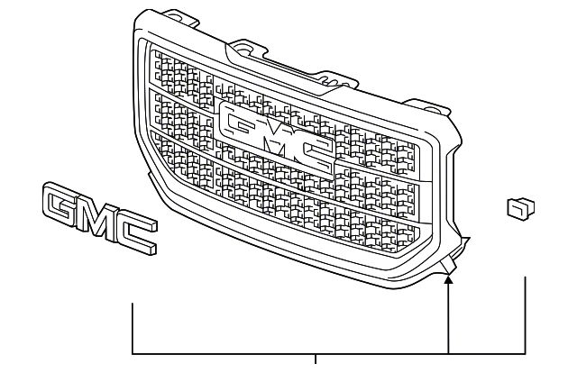GM Silverado 1500 Grille; Without Z71 Package; Assembly 84046161 (15-18 ...