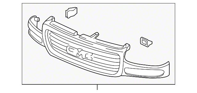 GM Silverado 1500 Grille; Assembly; Without Logo; Bright and Textured ...
