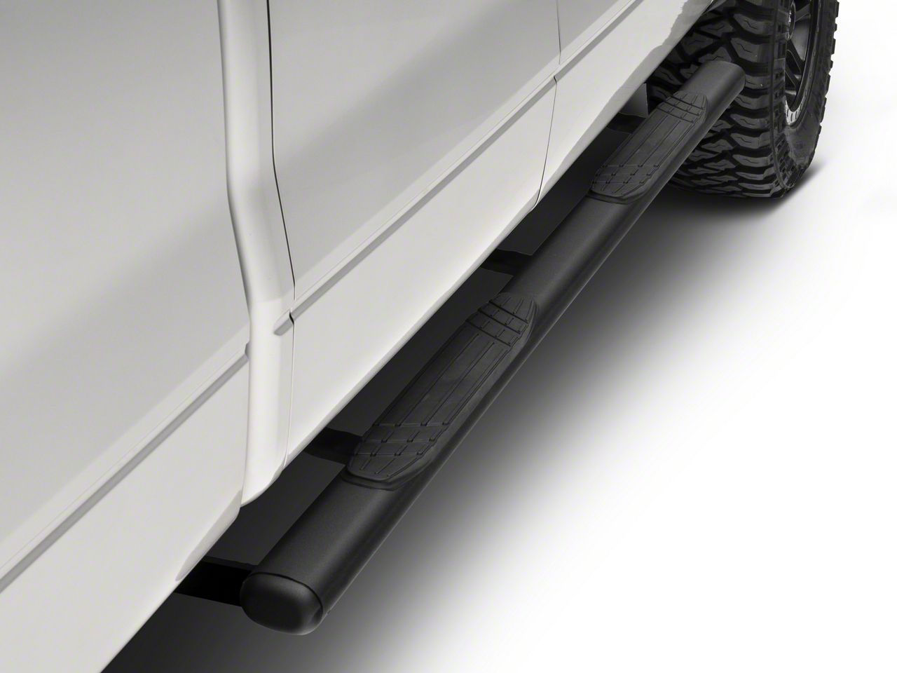 F-150 4-Inch 1000 Series Cab Length Side Step Bars; Textured Black (04 ...