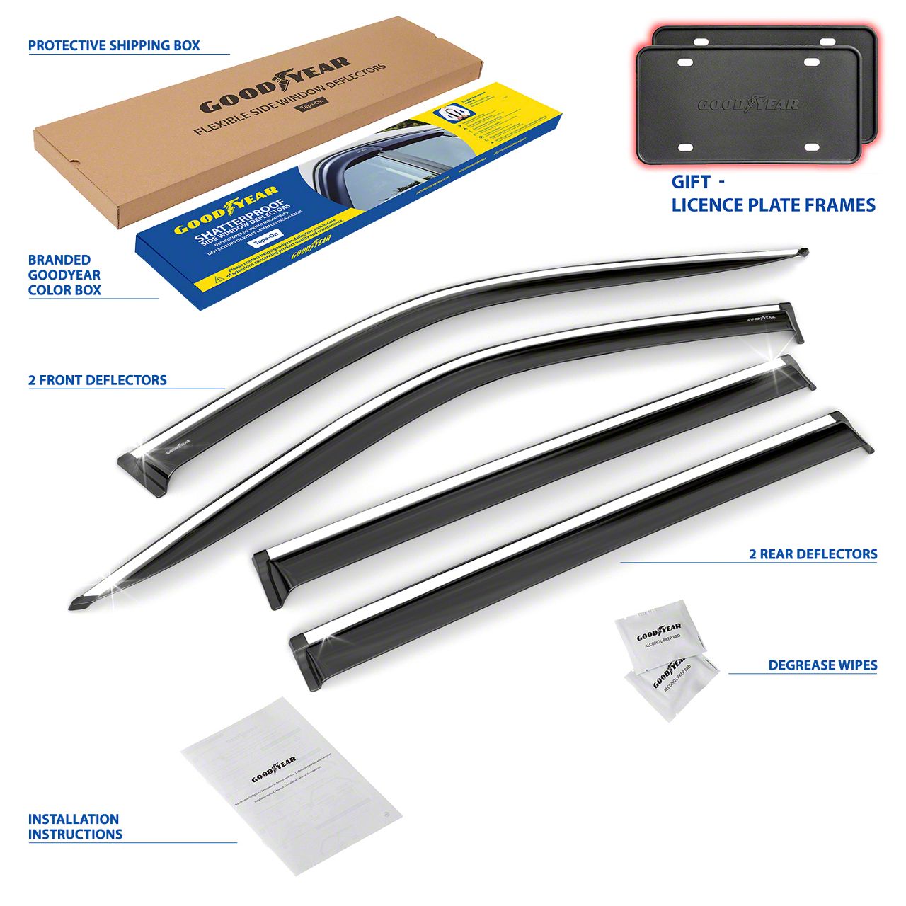 Goodyear Car Accessories Sierra 2500 Shatterproof Tape-On Window ...