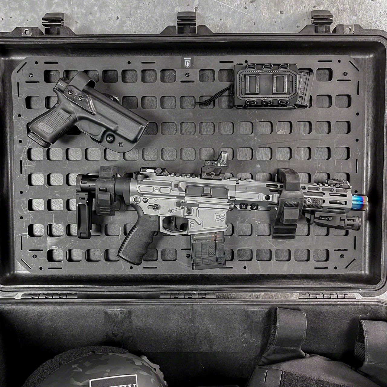 Grey Man Tactical Ranger RMP Case Lid Organizer Rifle Rack and Holster ...