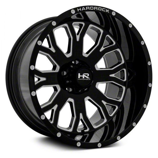 Hardrock Offroad Dakota Slammer Xposed Gloss Black Milled 5-Lug Wheel ...