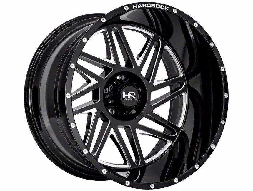 Hardrock Offroad F-150 Bones Xposed Gloss Black Milled 6-Lug Wheel; 20x12; -44mm Offset H501 ...
