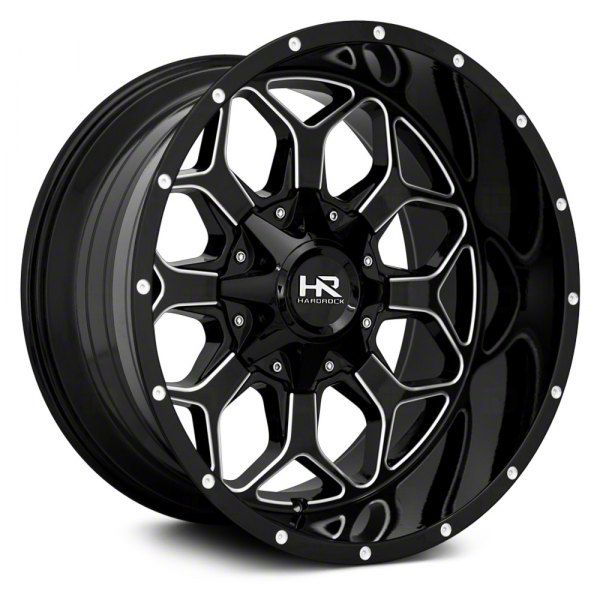 Hardrock Offroad RAM 1500 Indestructible Gloss Black Milled 5-Lug Wheel ...