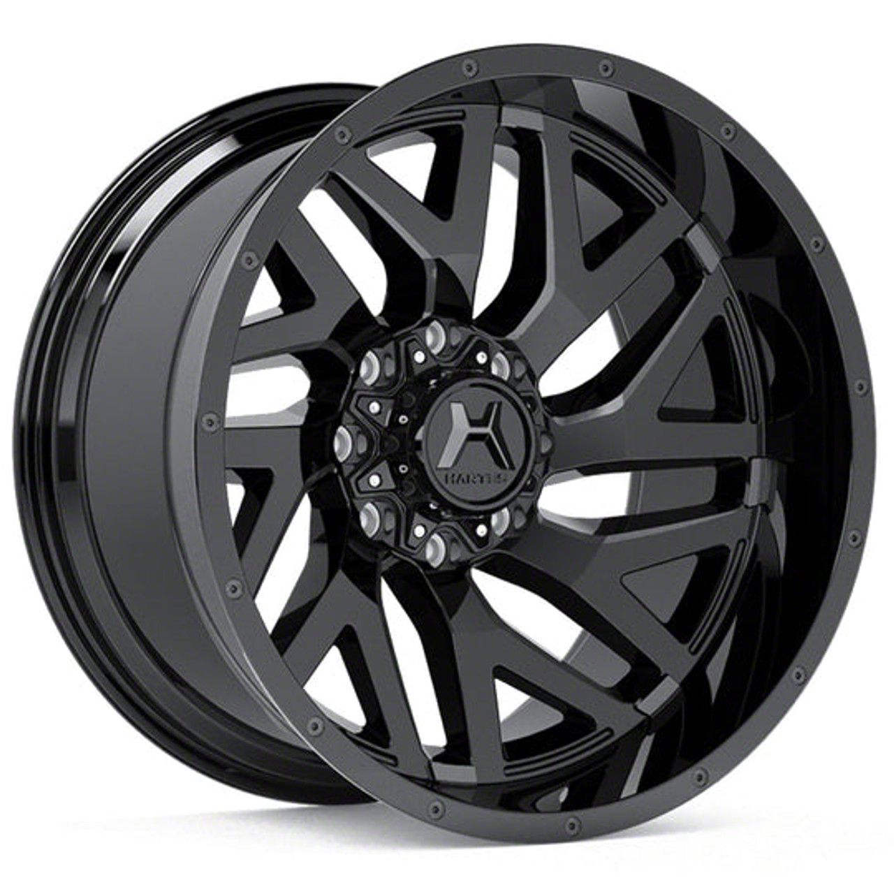 Hartes Metal RAM 2500 Stealth Gloss Black Machined with Dark Tint 8-Lug ...
