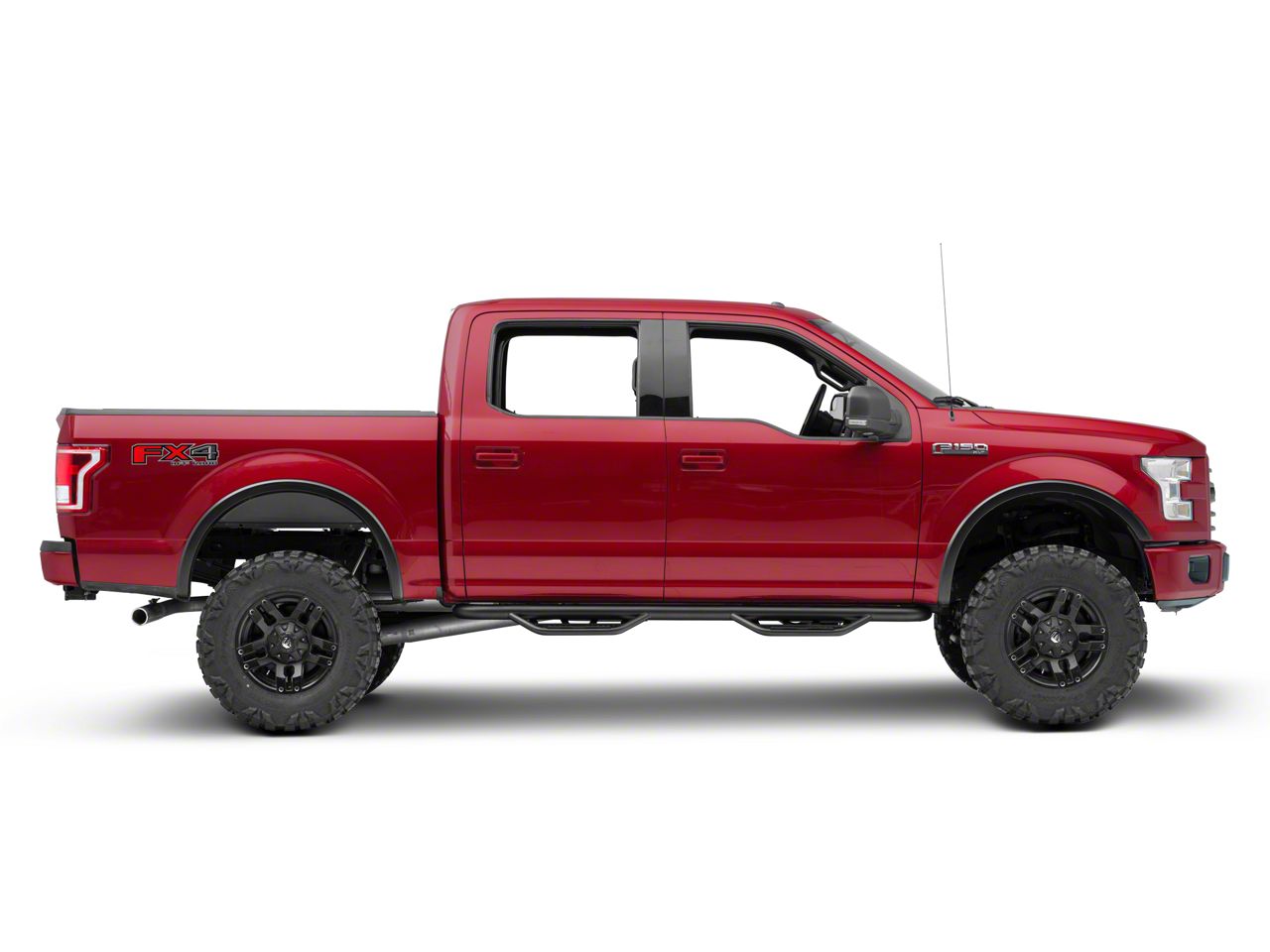 Havoc Offroad F-150 HS2 Hoop Side Step Bars; Textured Black HPG-001005 ...