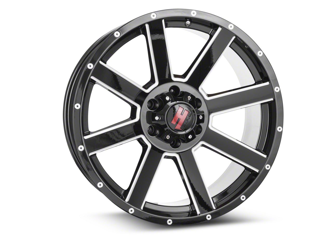 Havok Off-Road Silverado H109 Black Milled 6-Lug Wheel - 20x9; 12mm ...