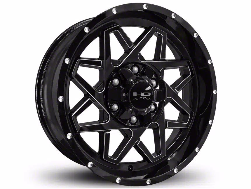 HD Off-Road Wheels Canyon Gridlock Gloss Black Milled 6-Lug Wheel ...