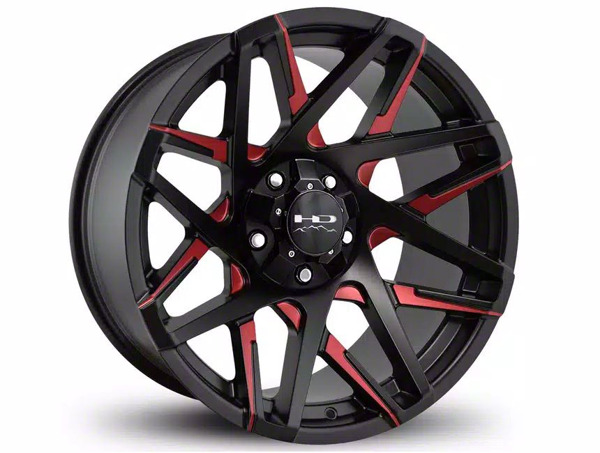HD Off-Road Wheels RAM 1500 Canyon Satin Black Milled with Red Clear 6 ...