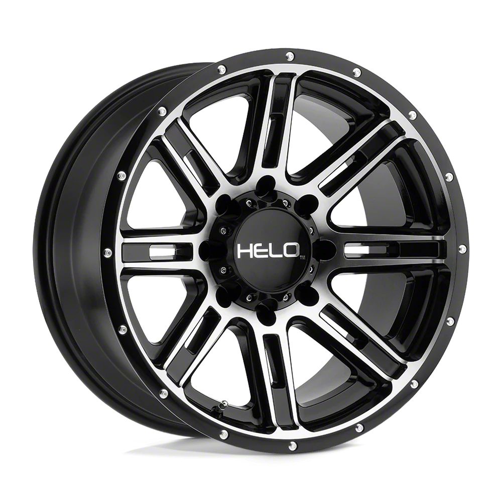 HELO RAM 2500 HE900 Gloss Black Machined 8-Lug Wheel; 20x10; -24mm ...