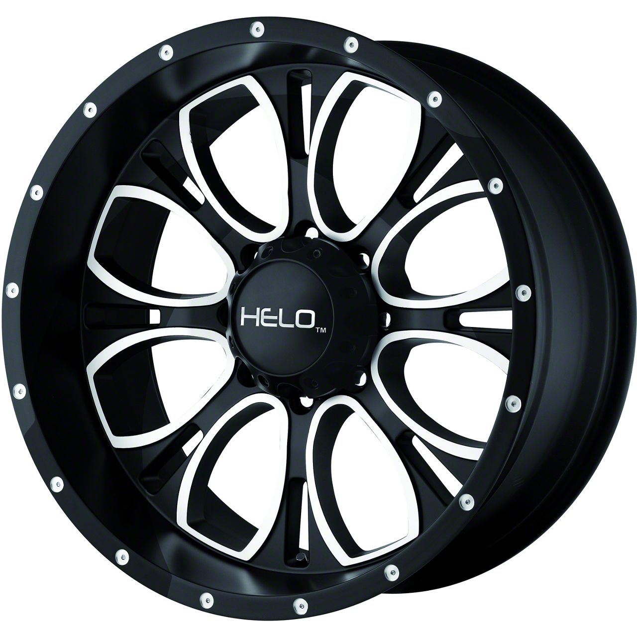 HELO Silverado 1500 HE879 Gloss Black Machined 6-Lug Wheel; 17x9; -12mm ...