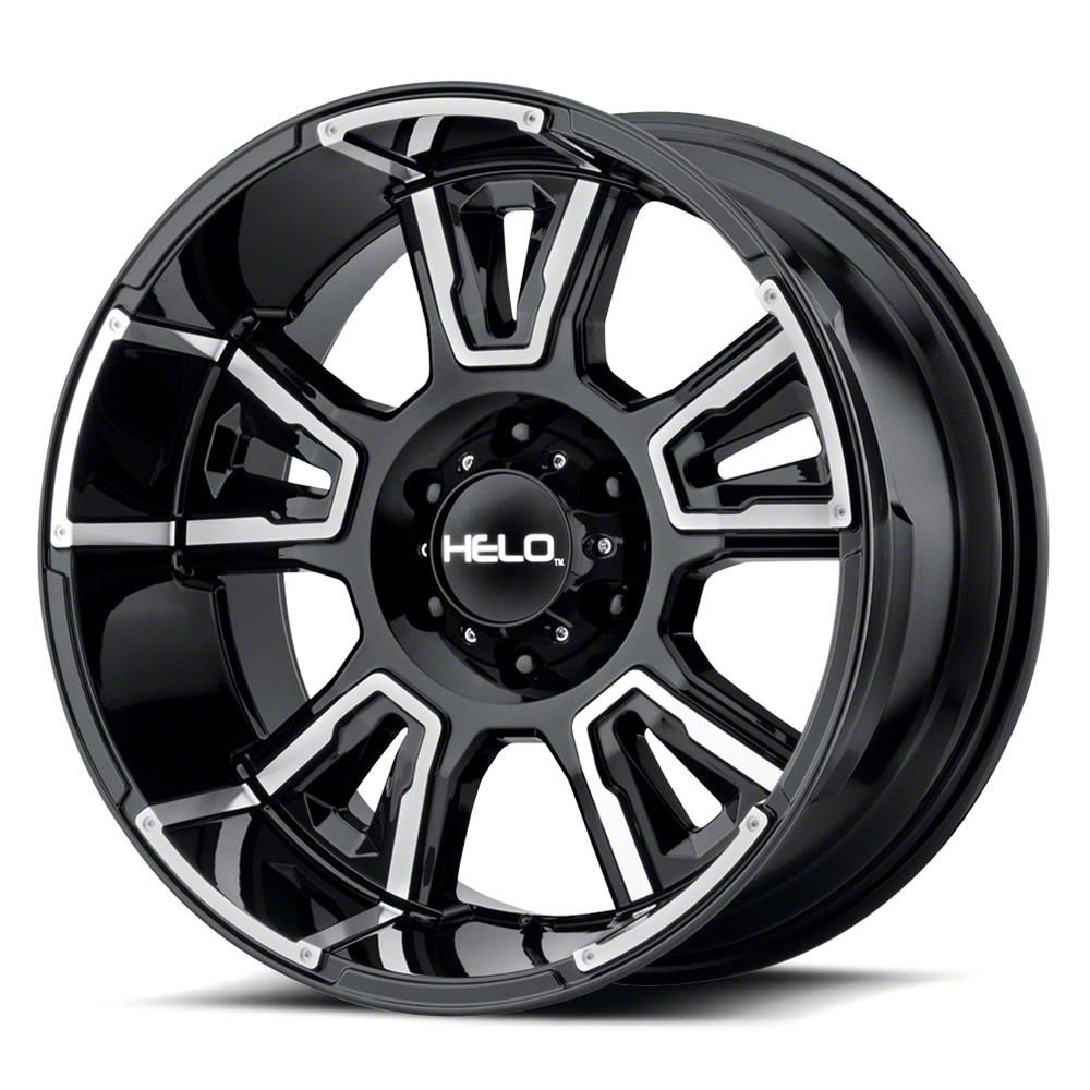 HELO F-250 Super Duty HE914 Gloss Black Machined 8-Lug Wheel; 18x10 ...