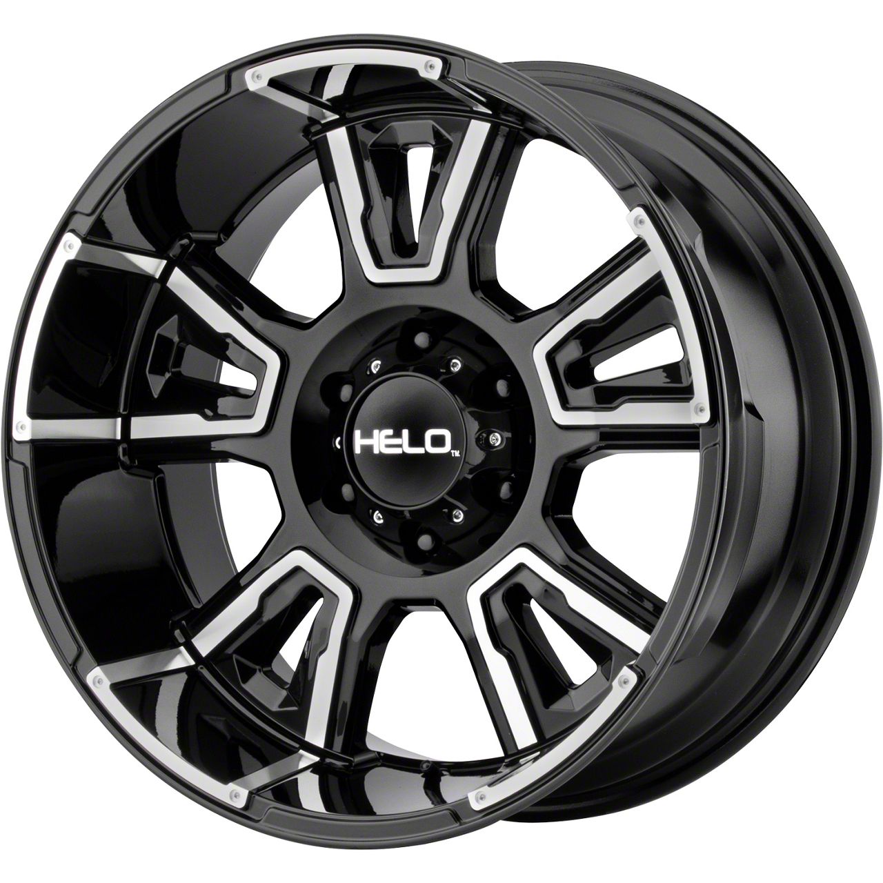 HELO F-250 Super Duty HE914 Gloss Black Machined 8-Lug Wheel; 20x10 ...