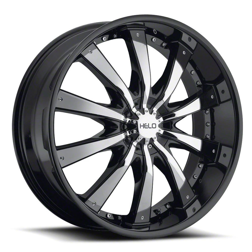 HELO Canyon HE875 Gloss Black with Removable Chrome Accents 6-Lug Wheel ...