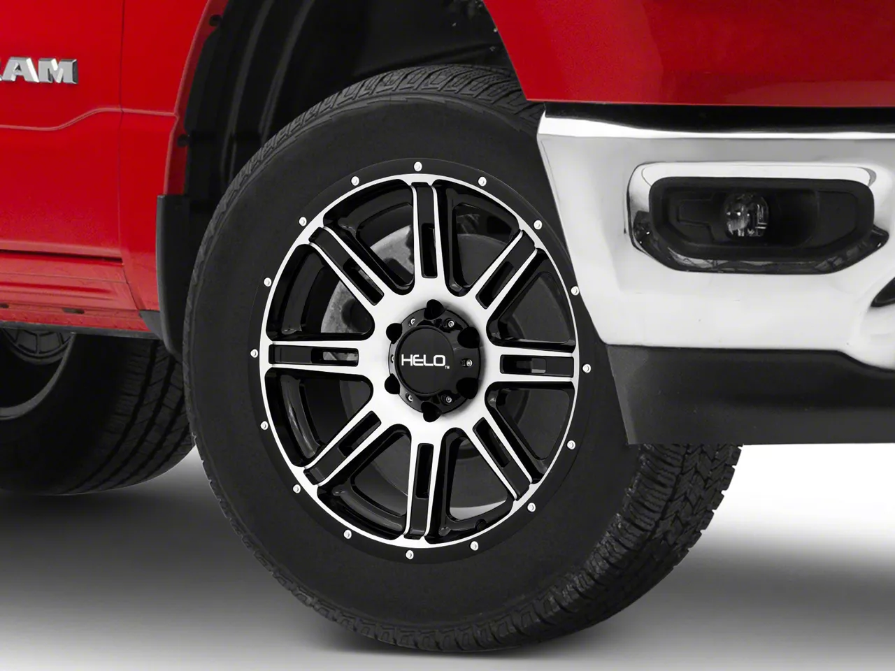 HELO RAM 1500 HE900 Gloss Black Machined 6-Lug Wheel; 20x9; 0mm Offset ...