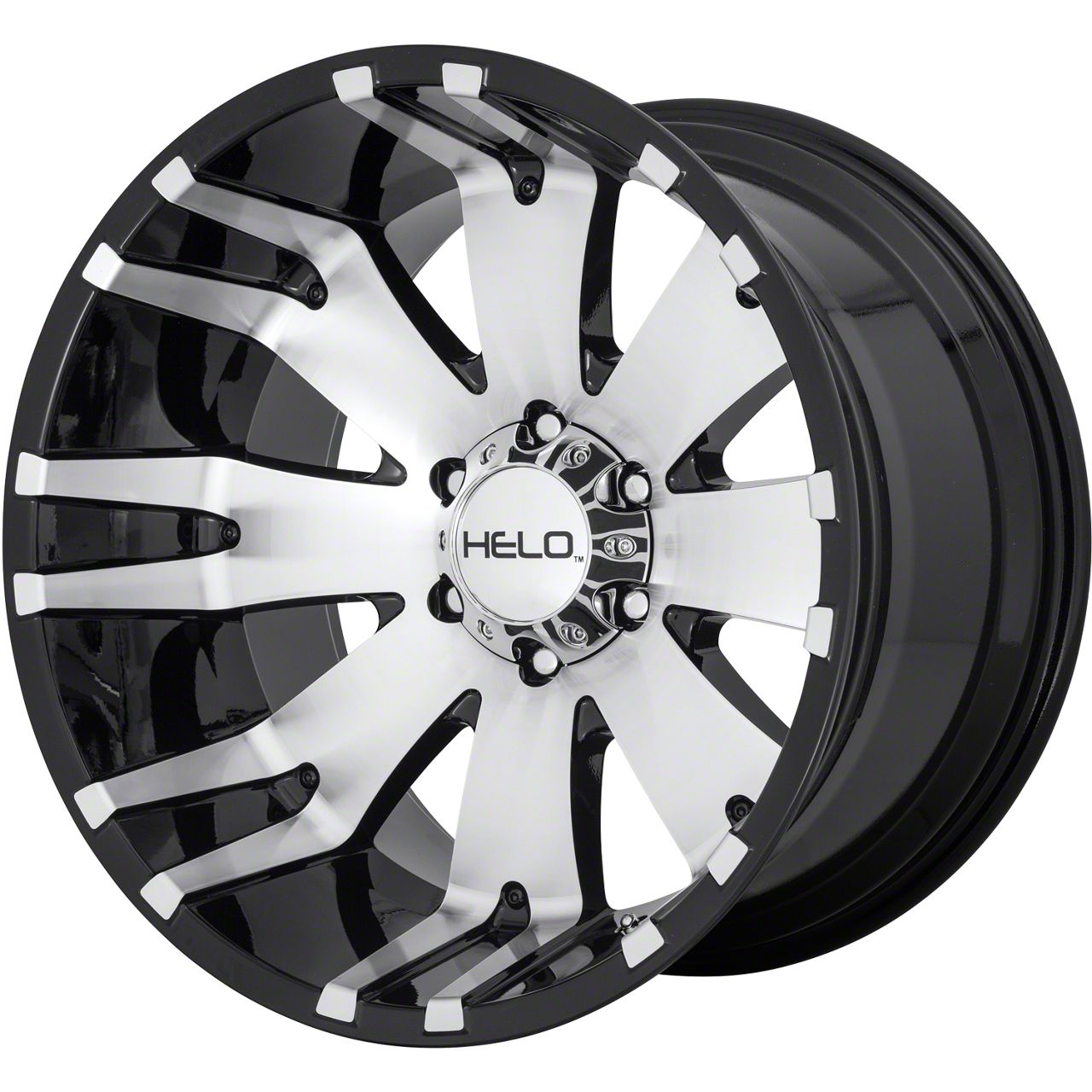 HELO RAM 1500 HE917 Gloss Black Machined 6-Lug Wheel; 20x10; -18mm ...