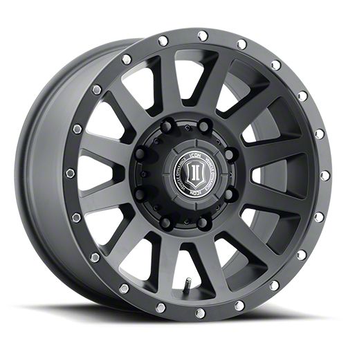 ICON Alloys RAM 3500 Compression HD Satin Black 8-Lug Wheel; 18x9; 12mm ...