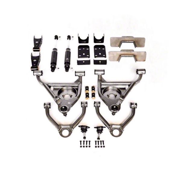Sierra 1500 Lowering Kit with Weld-On C-Notch; 5-Inch Front / 7-Inch ...